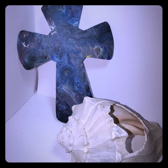 Handmade | Accents | Memorial Cross Crucifix Handpainted Art | Poshmark